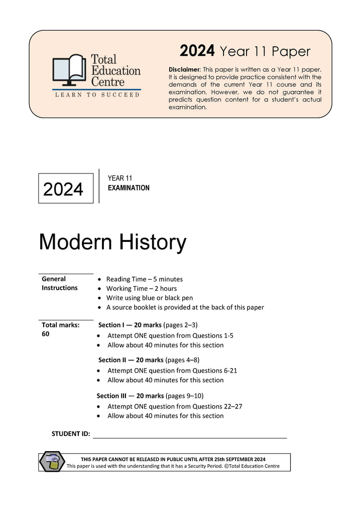 2024 Trial HSC English Standard Paper 1 Total Education Centre 2024 Trial HSC English Standard Paper 1 Total Education Centre